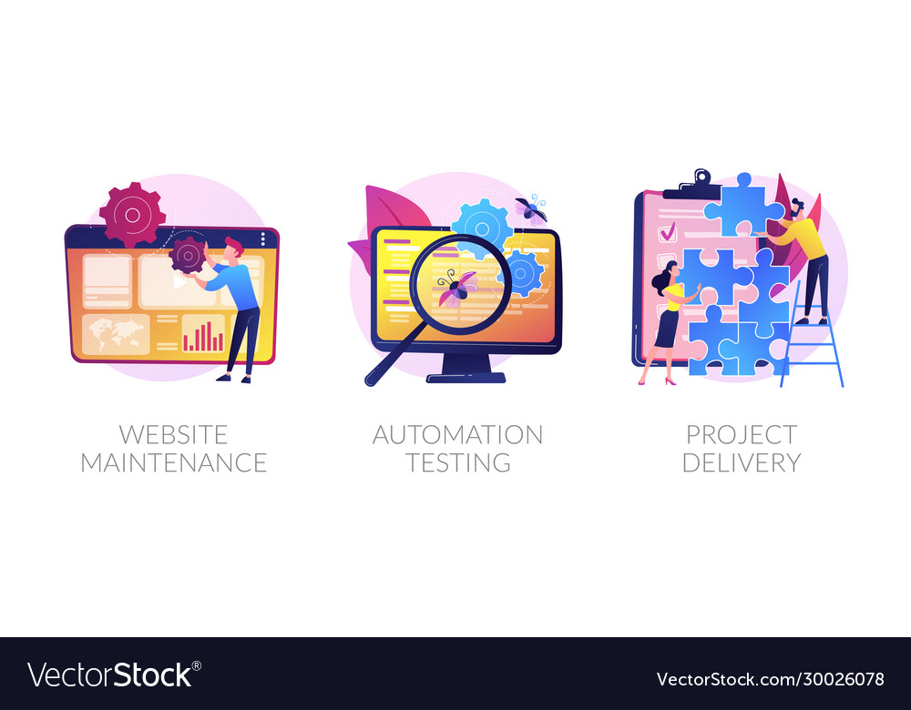 Website development concept metaphors Royalty Free Vector