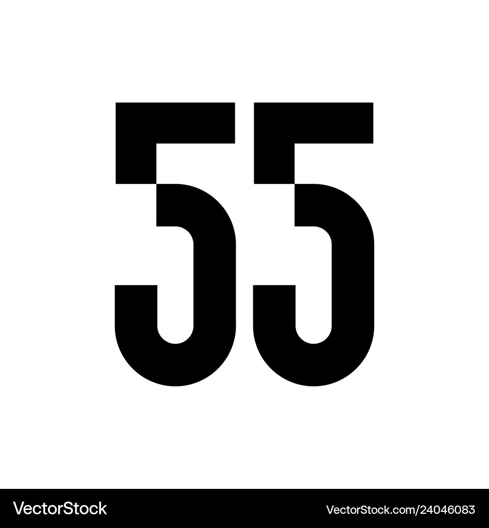 55 Number Logo - Celebration Sign Royalty Free Vector Image