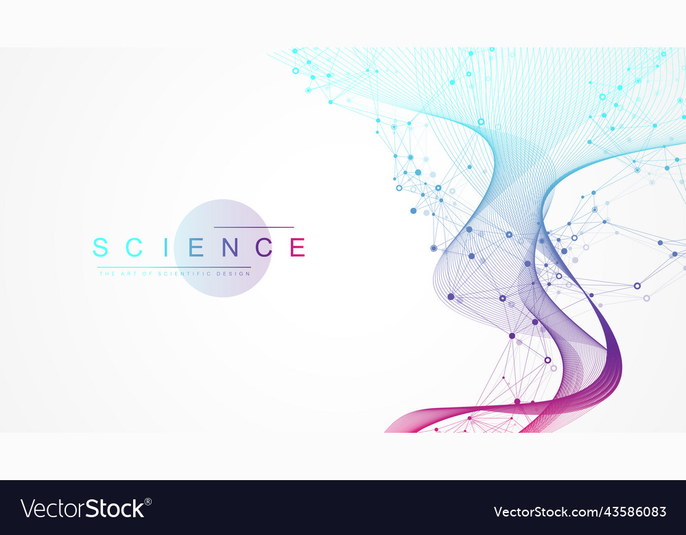 Abstract structure molecules or atom for science Vector Image