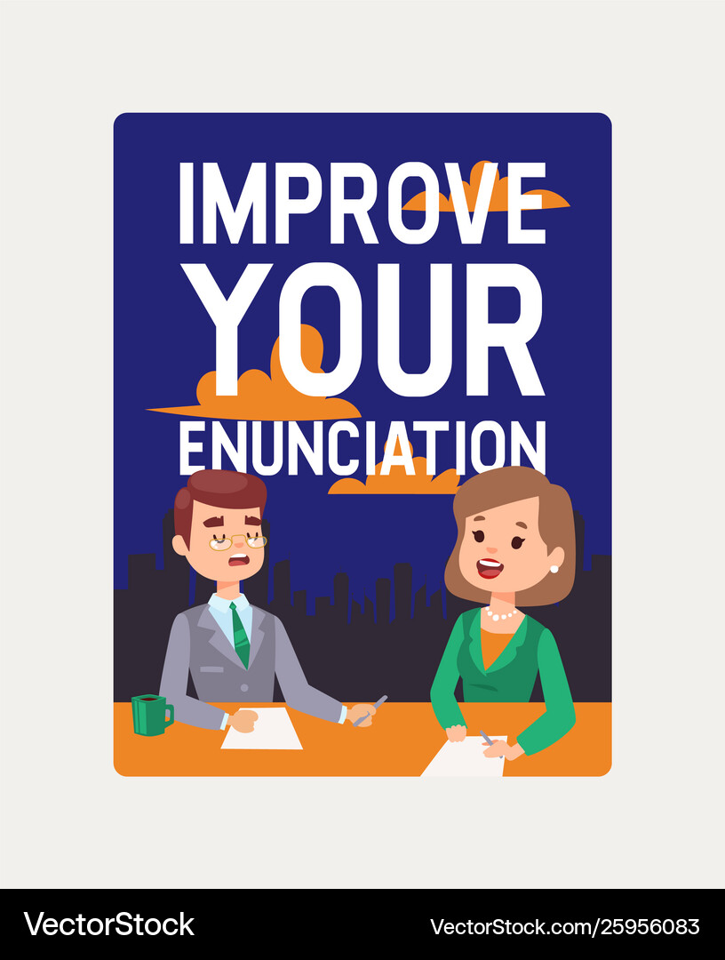 Anchorman courses banner improve your enunciation Vector Image