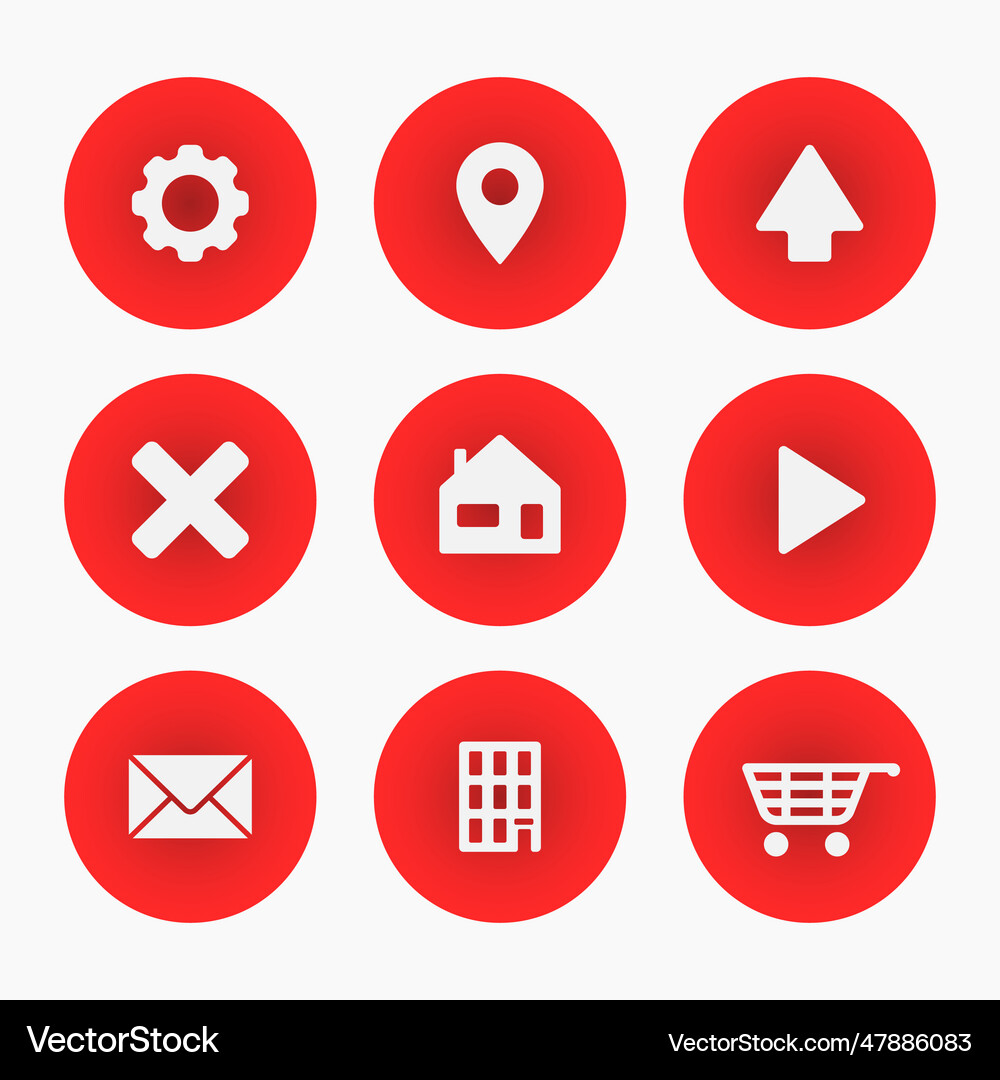 Arrow home shop sign interface icon set simple Vector Image
