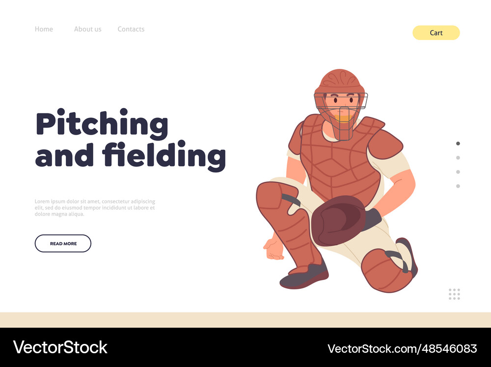 Baseball pitching and fielding concept for landing