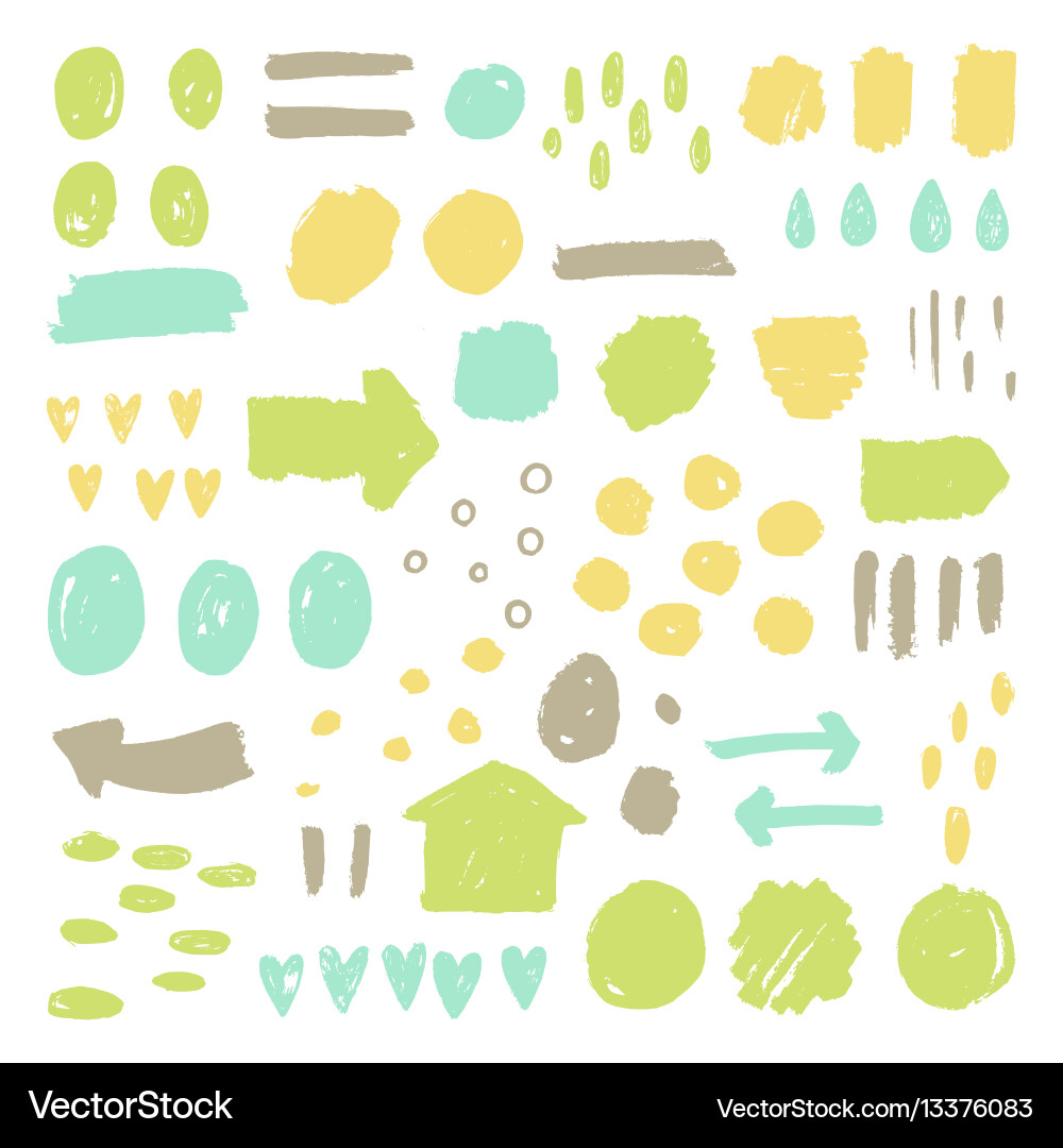 Big awesome set of grunge paint elements Vector Image