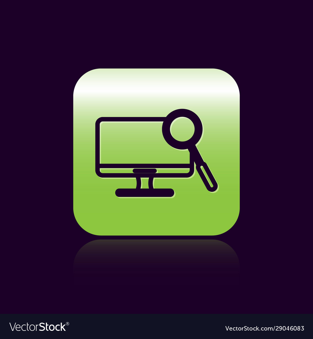 Black line computer monitor diagnostics icon Vector Image Black line computer monitor diagnostics icon Vector Image
