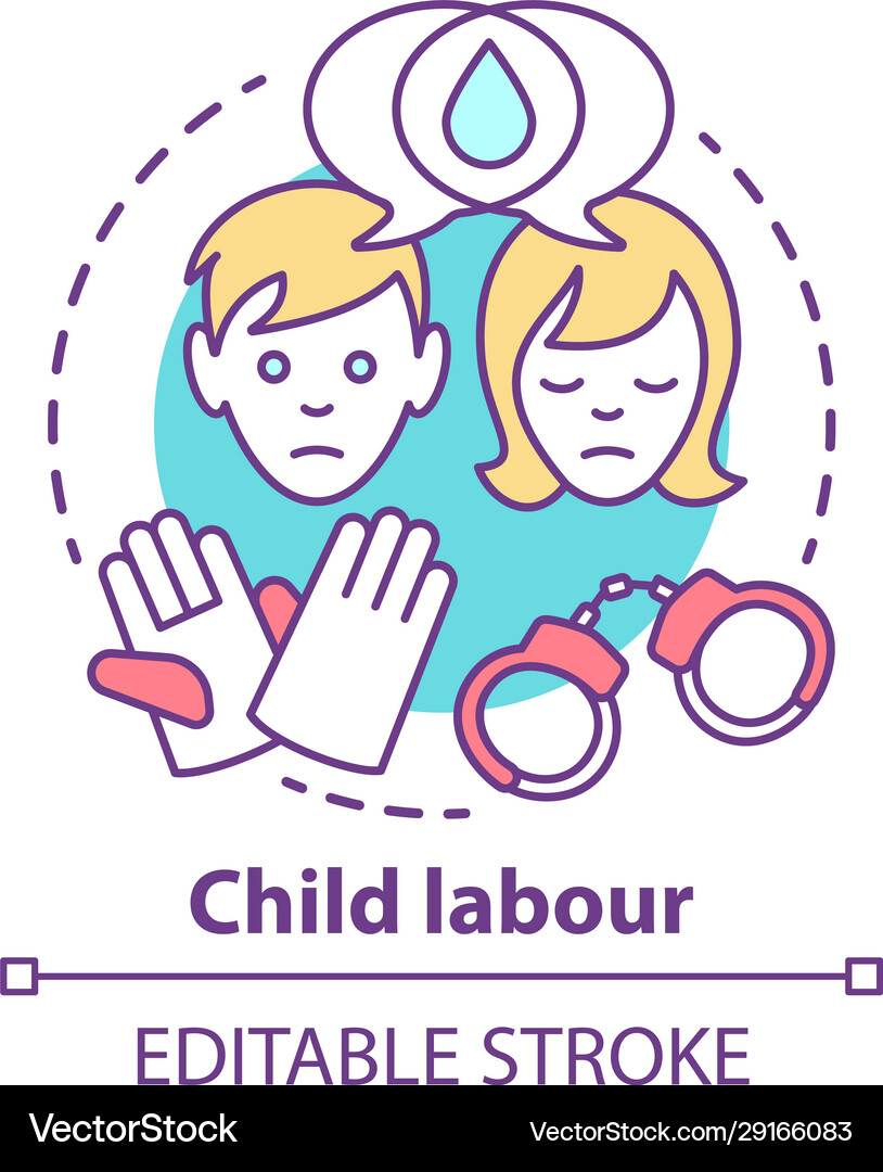 Child labour concept icon children exploitation Vector Image