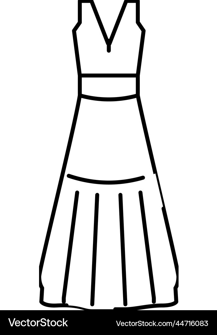 Column wedding dress line icon Royalty Free Vector Image