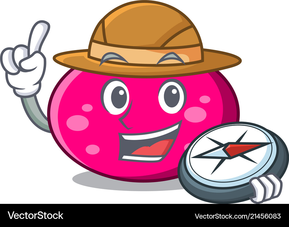 Explorer ellipse mascot cartoon style Royalty Free Vector
