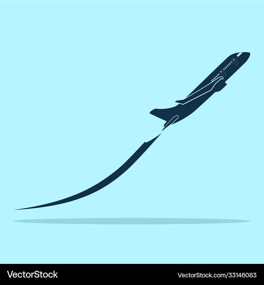Flying up airplane icon takeoff plane symbol Vector Image
