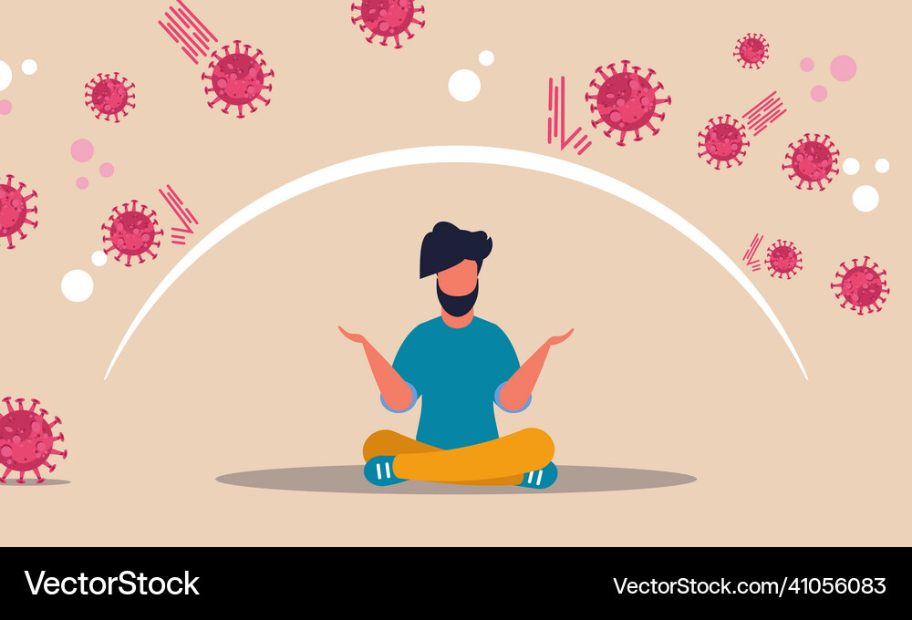 Herd immune defence and vaccine shield from Vector Image