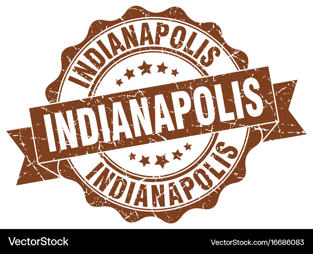 Indianapolis round ribbon seal Royalty Free Vector Image