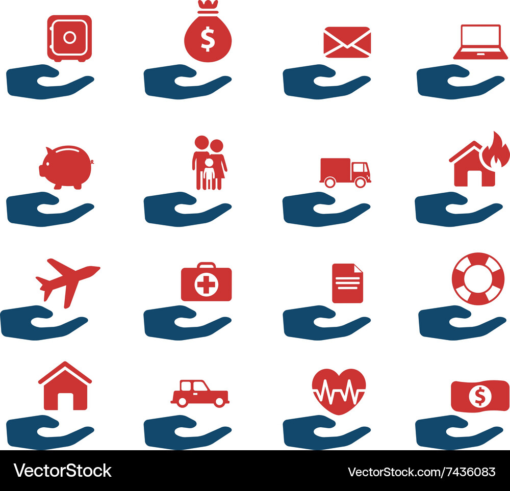 Insurance simply icons Royalty Free Vector Image