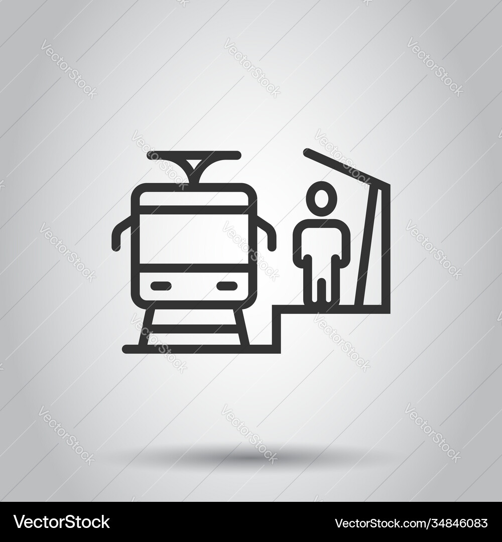 Metro station icon in flat style train subway Vector Image