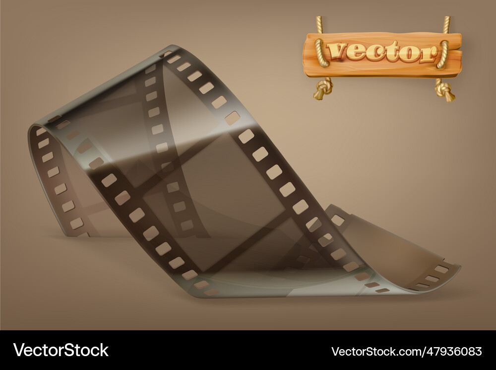 Old film strip with transparency 3d icon Vector Image