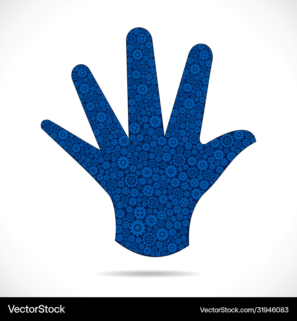 Open hand design with gear stock Royalty Free Vector Image