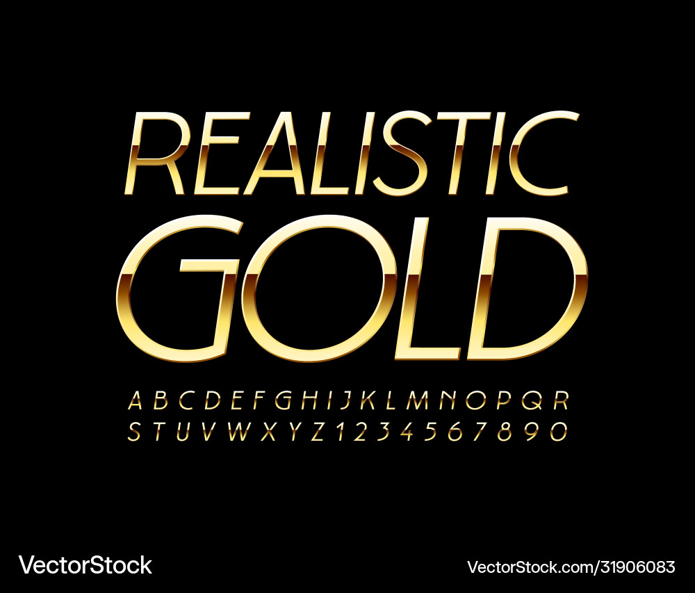 Realistic gold luxury font premium elegant Vector Image