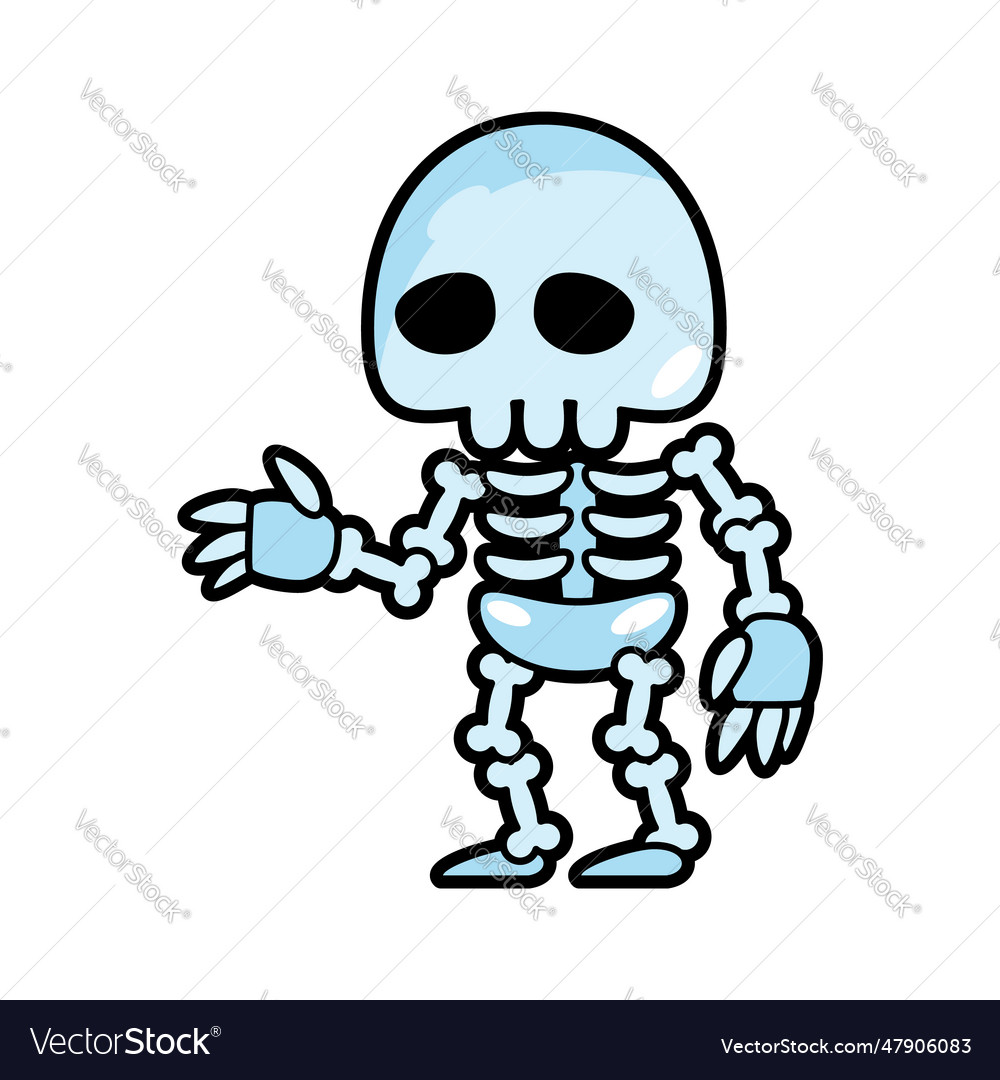 Skeleton ghost halloween cartoon characters Vector Image