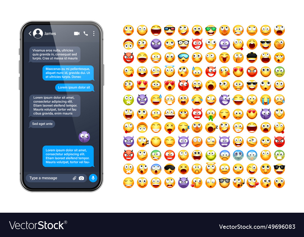 Smartphone messaging app user interface Royalty Free Vector Smartphone messaging app user interface Royalty Free Vector