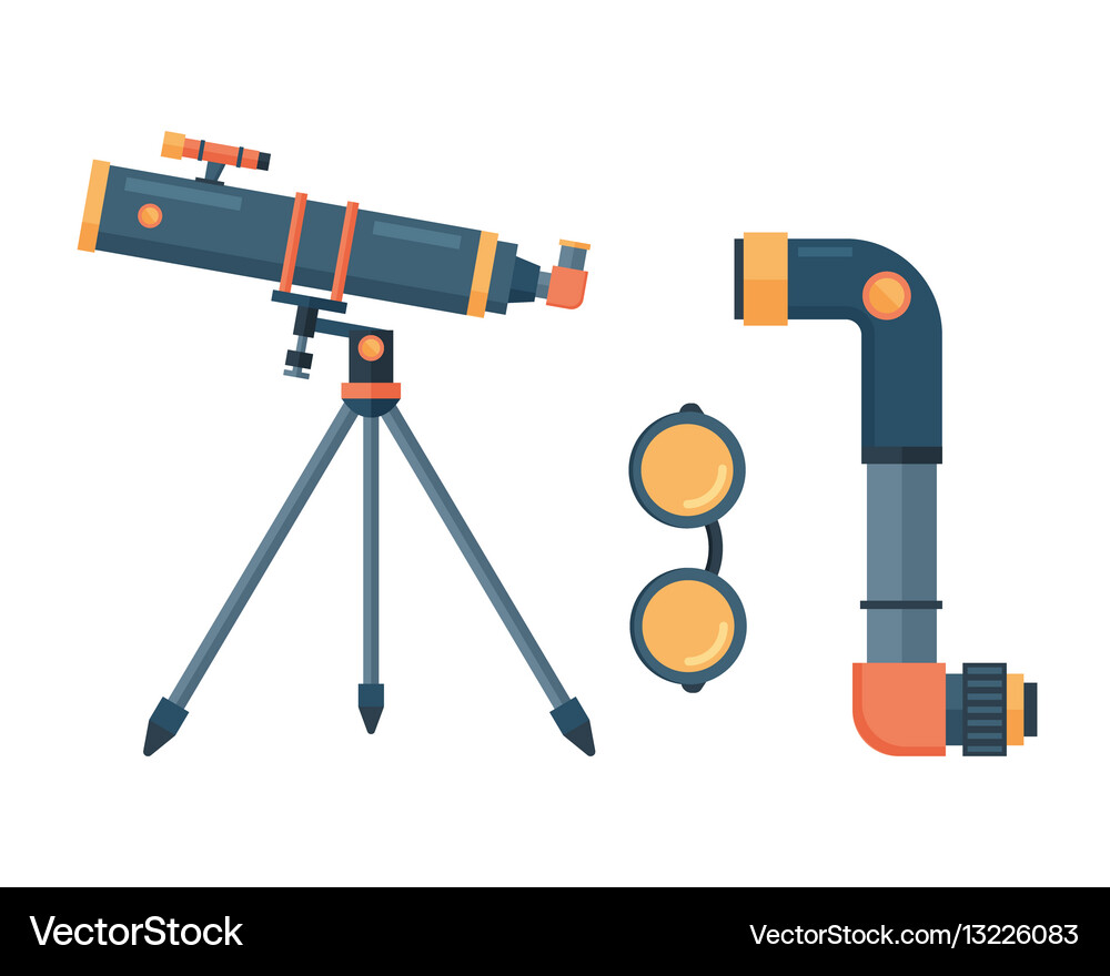 Telescope for astronomy science space discovery Vector Image