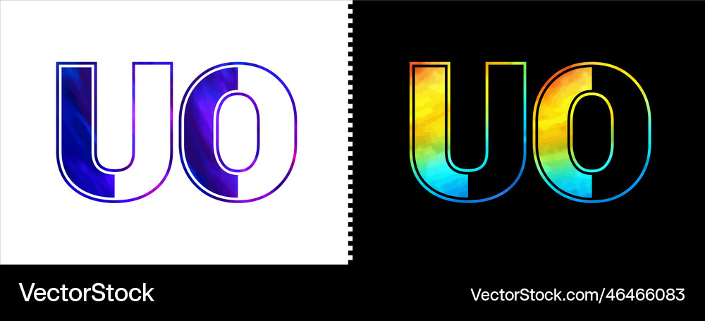 Unique uo letter logo icon template premium Vector Image