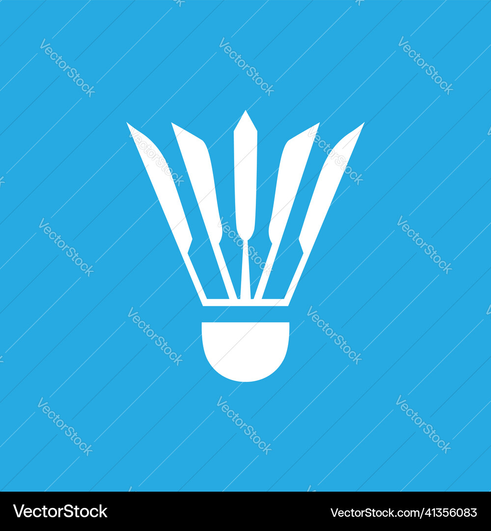 White minimalist shuttlecock logo design graphic Vector Image