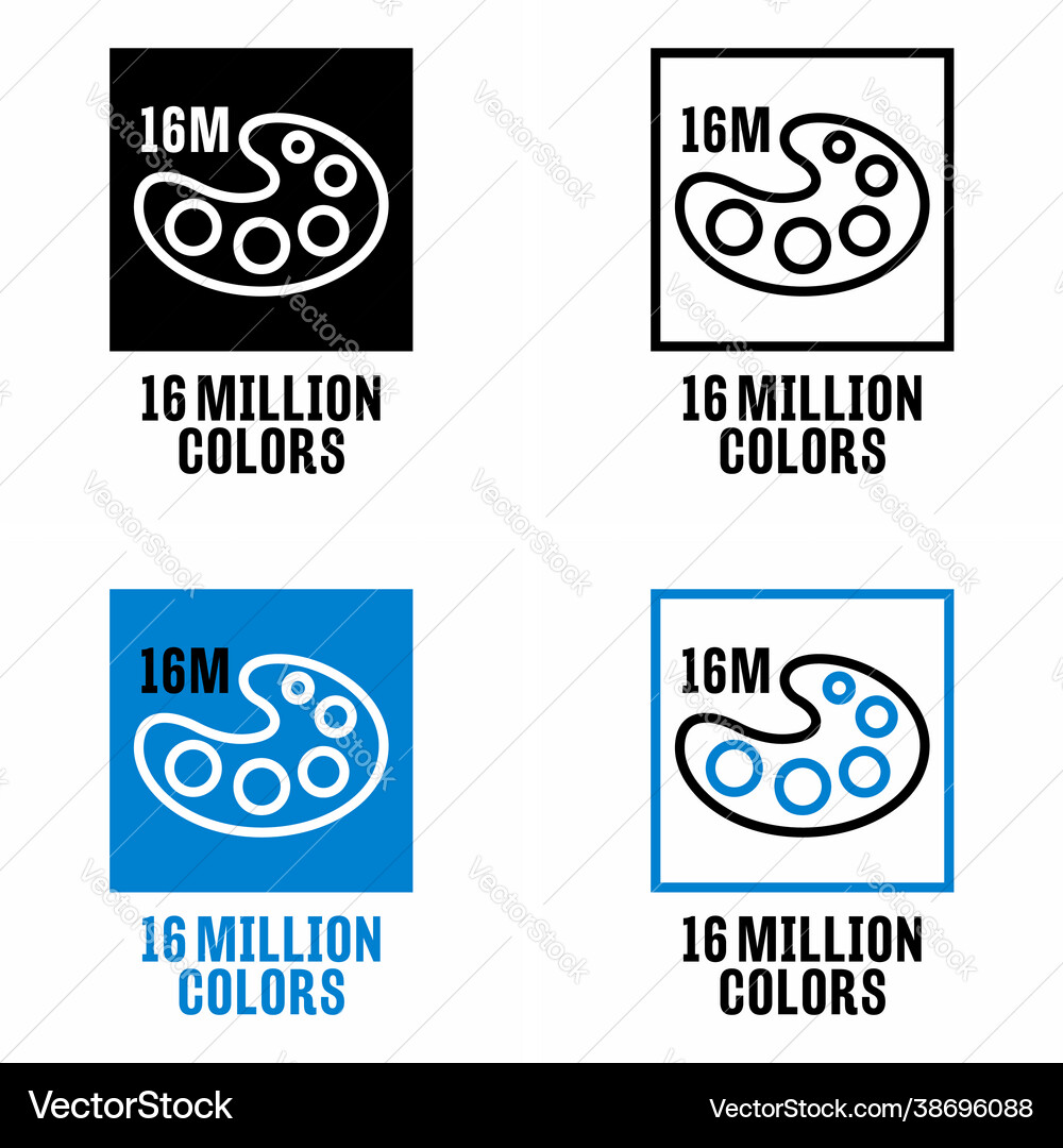 16 million colors information sign Royalty Free Vector Image