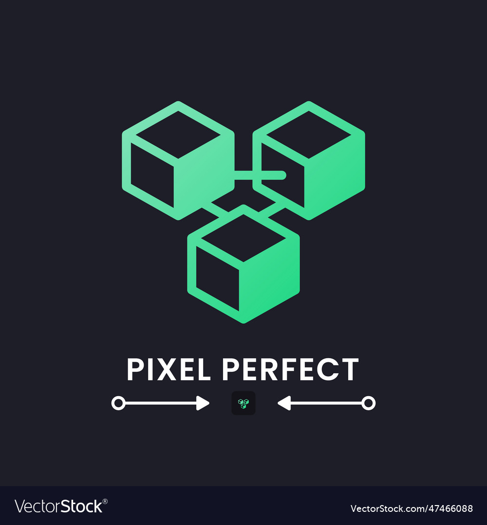 Blockchain network green solid gradient desktop Vector Image