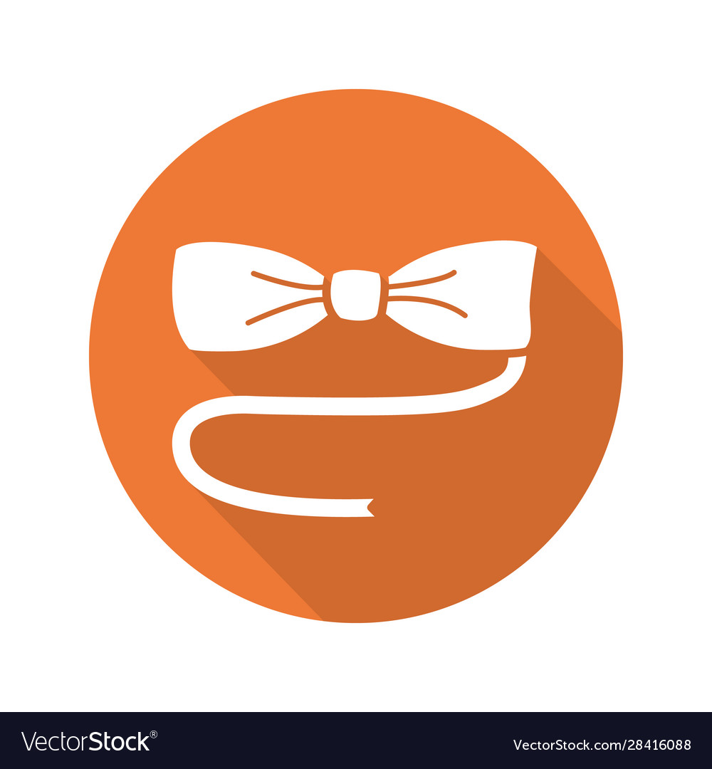 Bow tie flat design long shadow glyph icon Vector Image