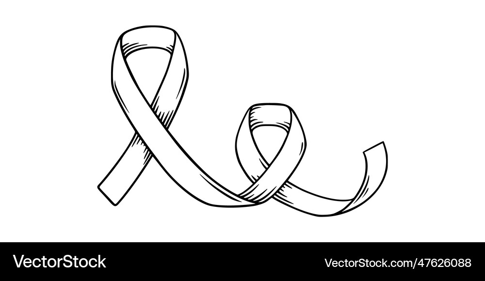 Cancer awareness day ribbon loop as Royalty Free Vector