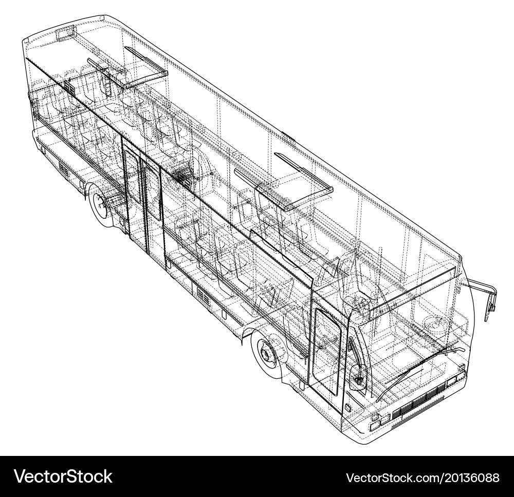 Concept city bus rendering of 3d Royalty Free Vector Image