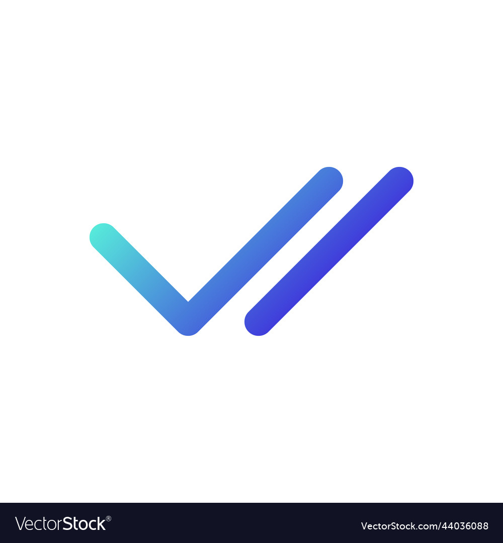 Double checkmark pixel perfect gradient linear ui Vector Image Double checkmark pixel perfect gradient linear ui Vector Image