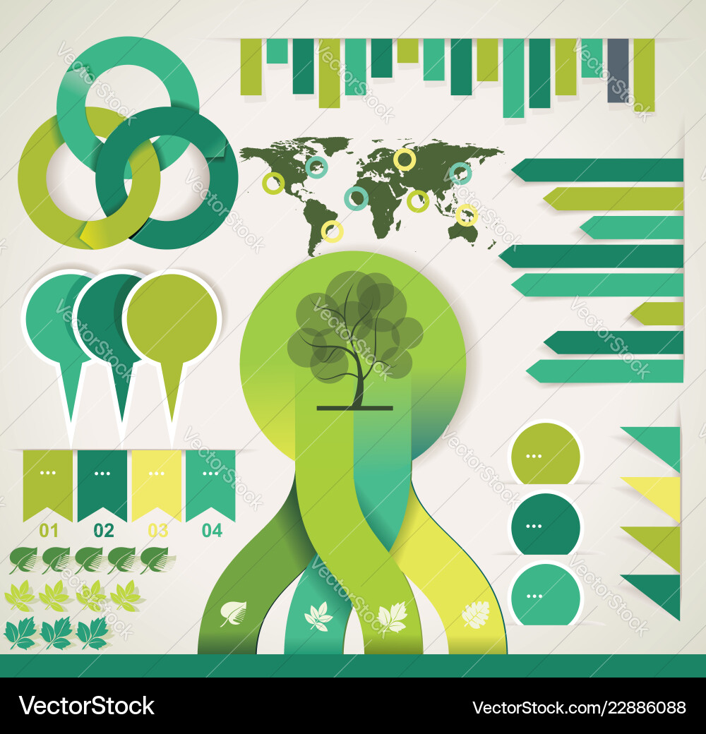 Eco infographics template set graphic design Vector Image