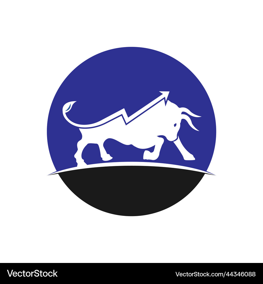 Financial bull logo design template Royalty Free Vector