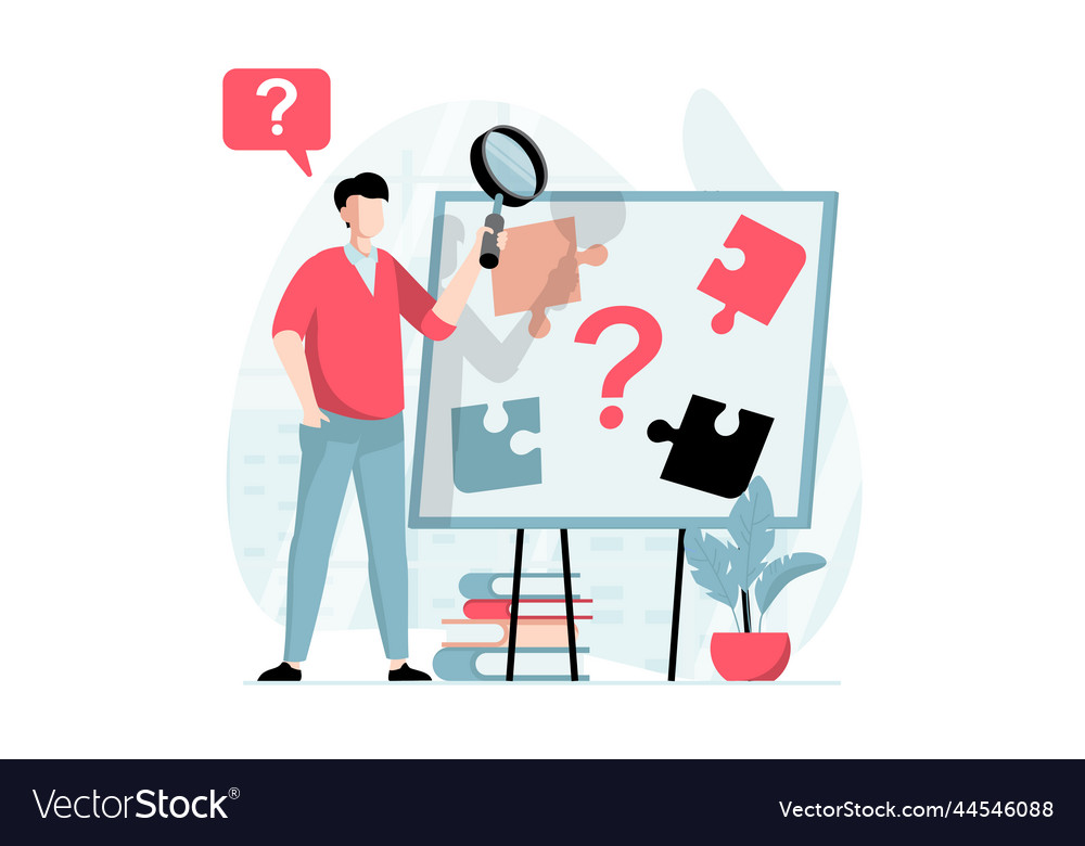 Finding solution concept with people scene in flat