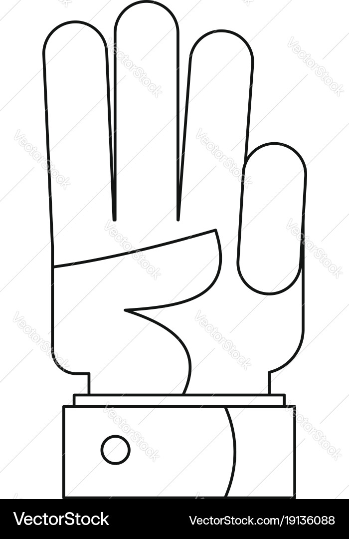 Finger up icon outline style Royalty Free Vector Image