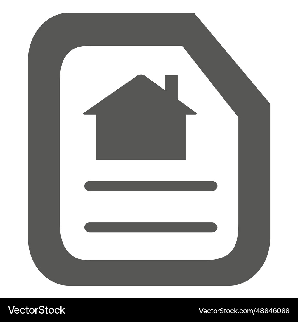 Flipped paper house icon Royalty Free Vector Image