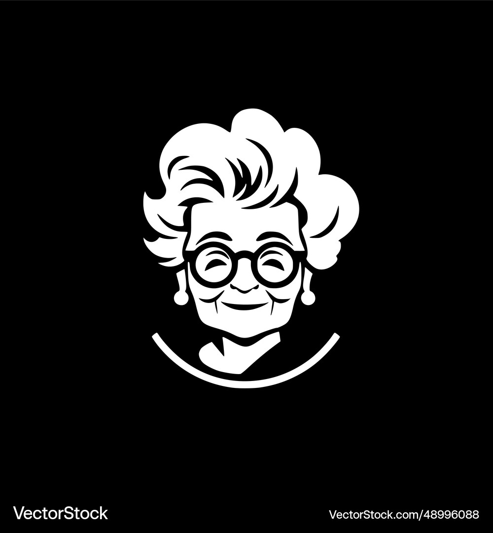 Grandma - minimalist and flat logo Royalty Free Vector Image