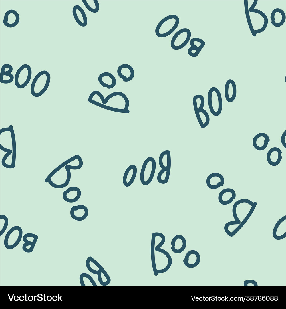 Green boo lettering halloween repeat pattern print