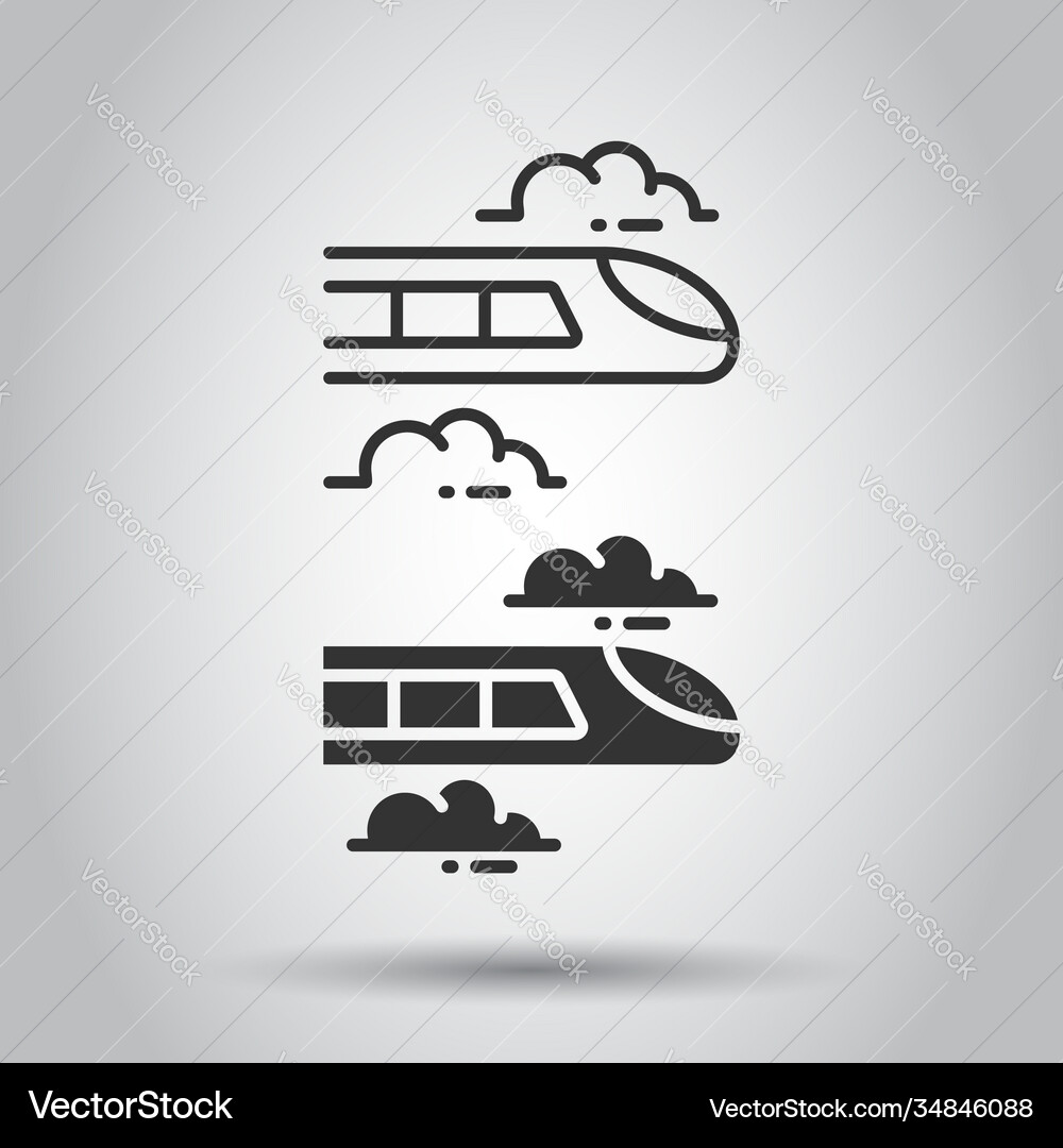 Metro icon in flat style train subway on white Vector Image