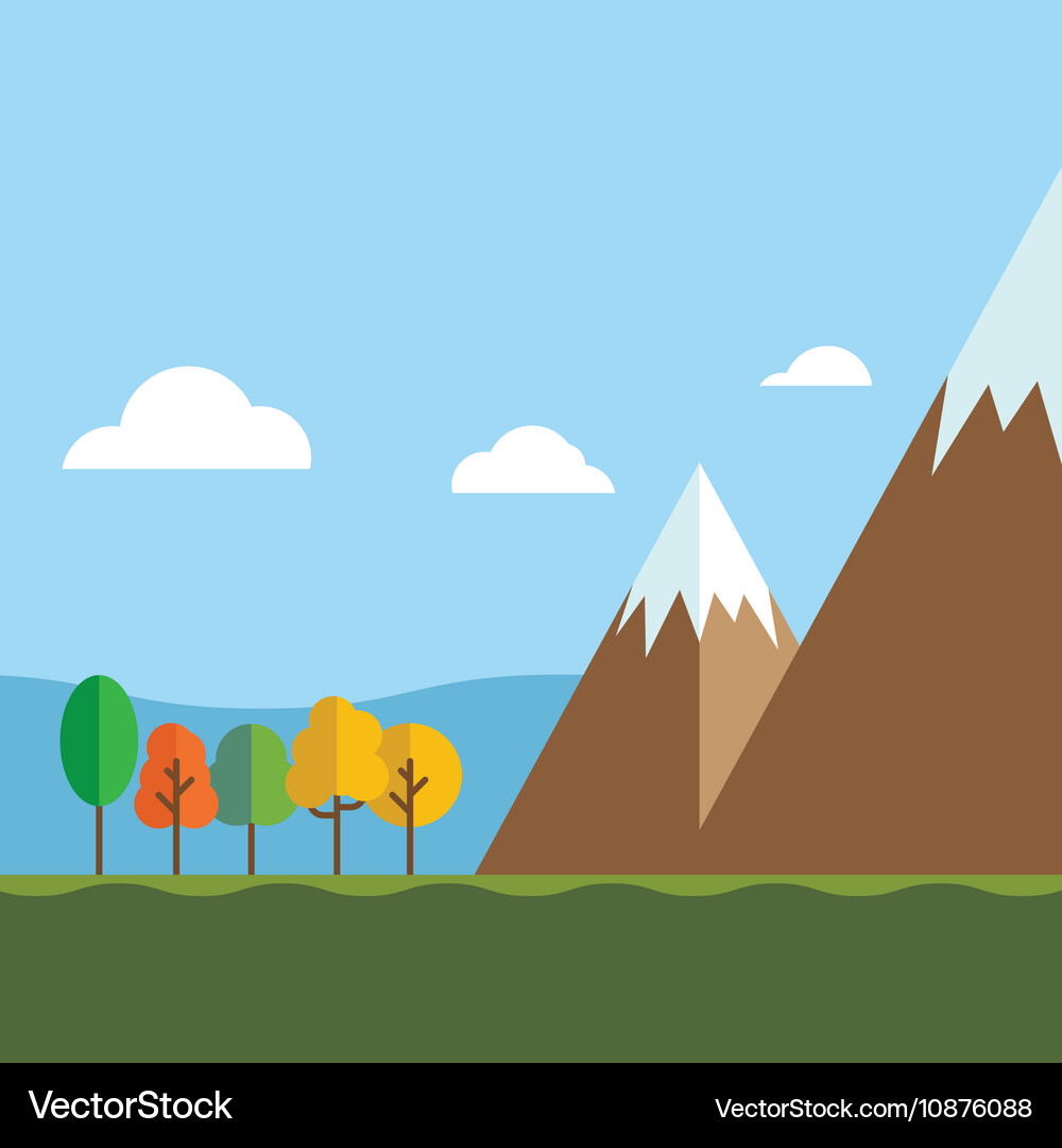 Mountain Ranges and Scenic Scenes Royalty Free Vector Image
