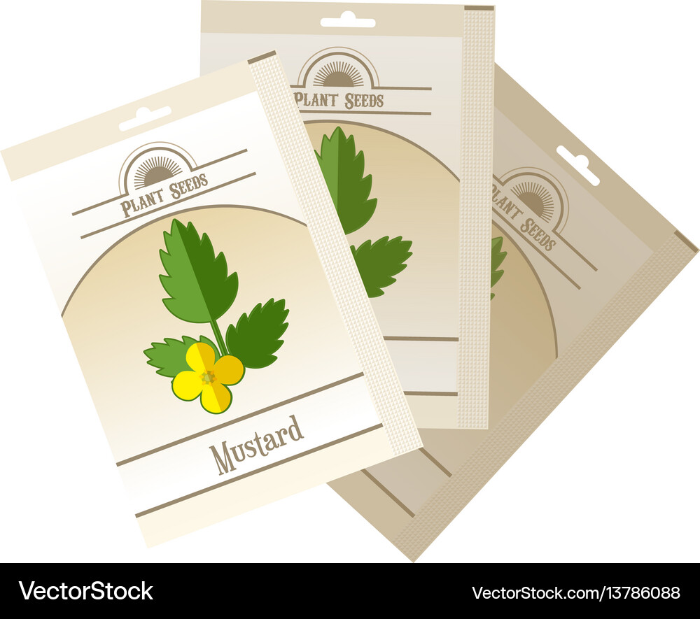 Pack of mustard seeds icon Royalty Free Vector Image