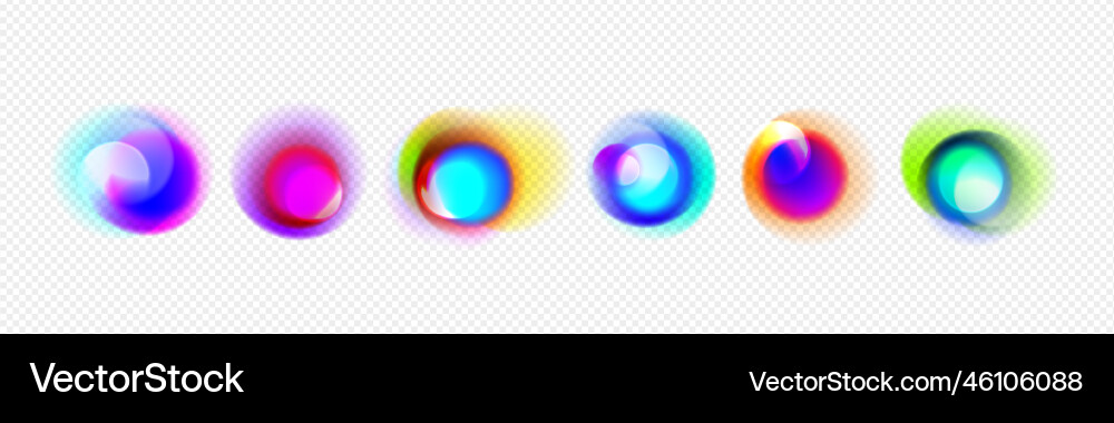 Realistic set of radial gradient spots Royalty Free Vector