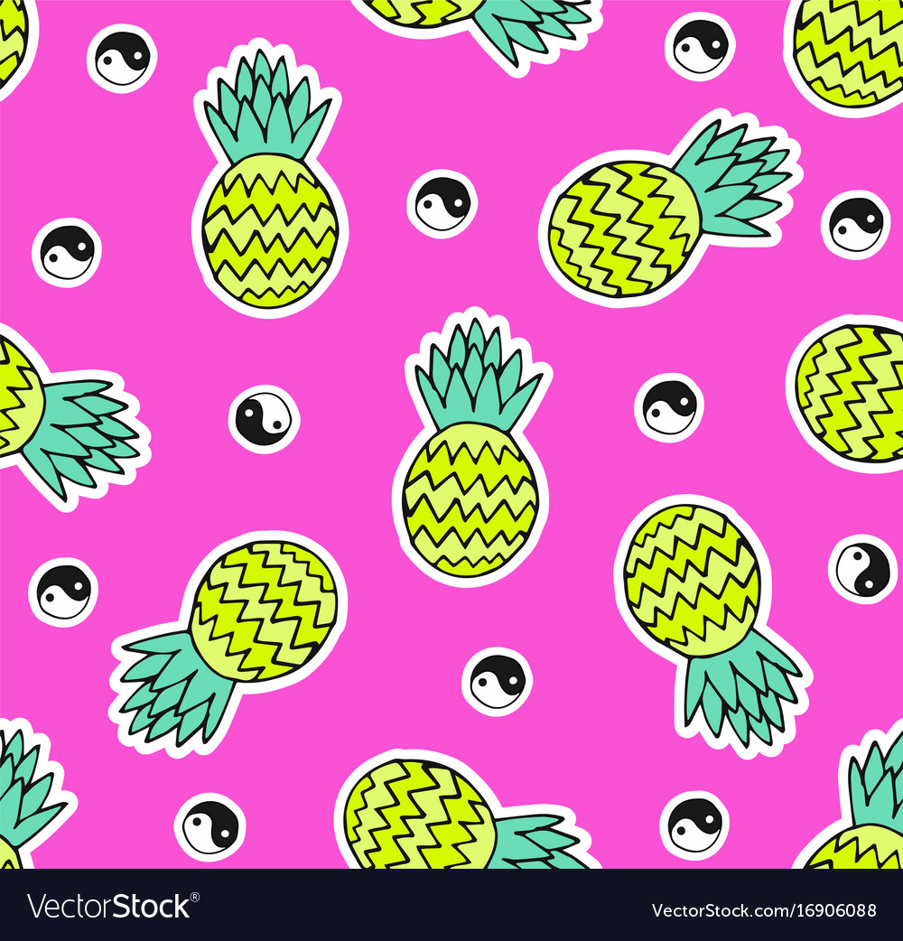 Seamless pineapple pattern Royalty Free Vector Image