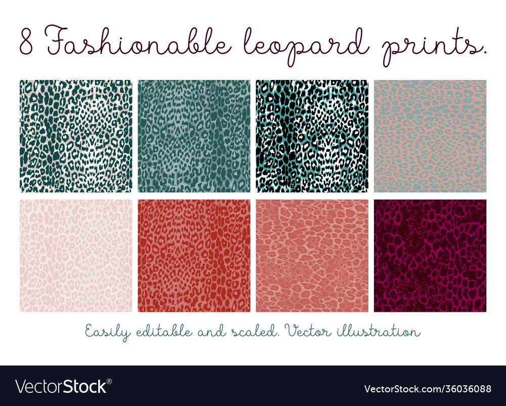 Set seamless leopard patterns Royalty Free Vector Image