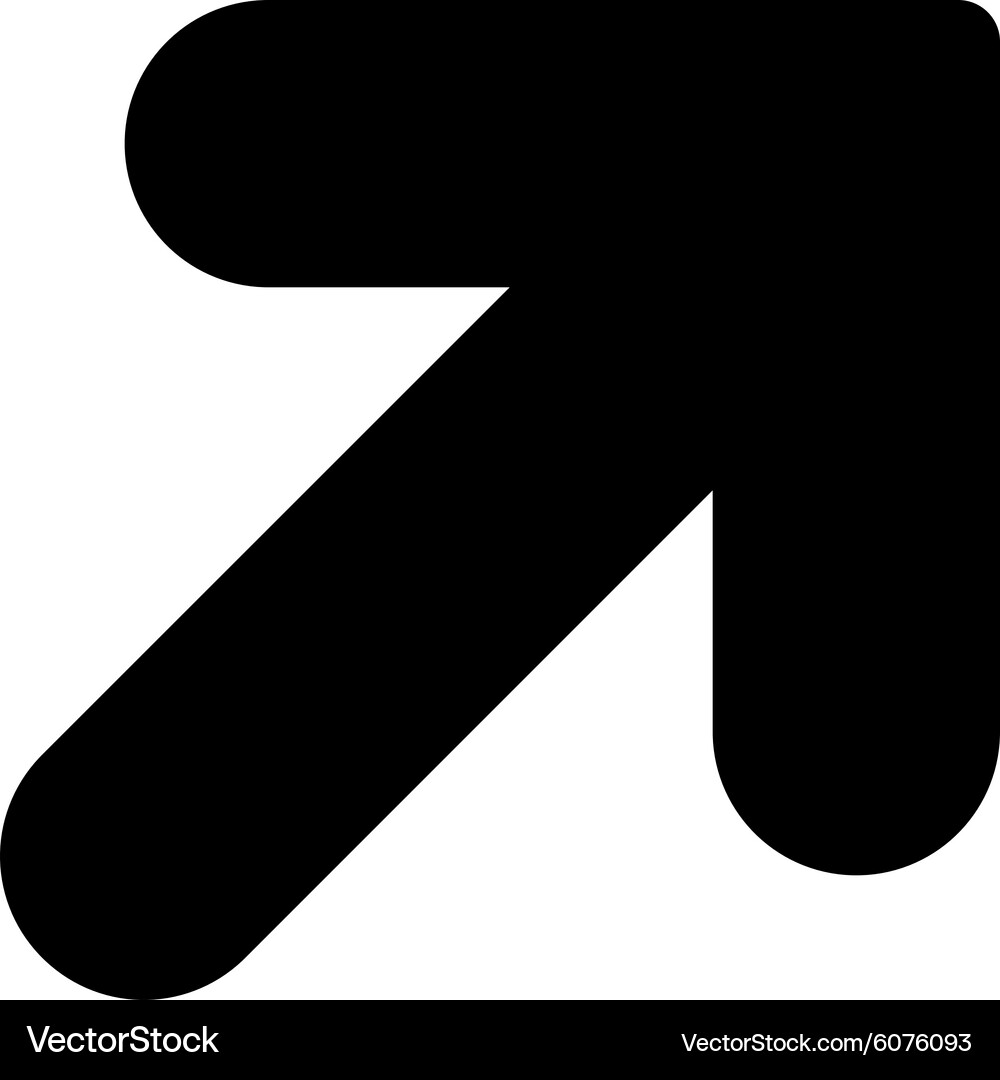Arrow up right flat black color icon Royalty Free Vector