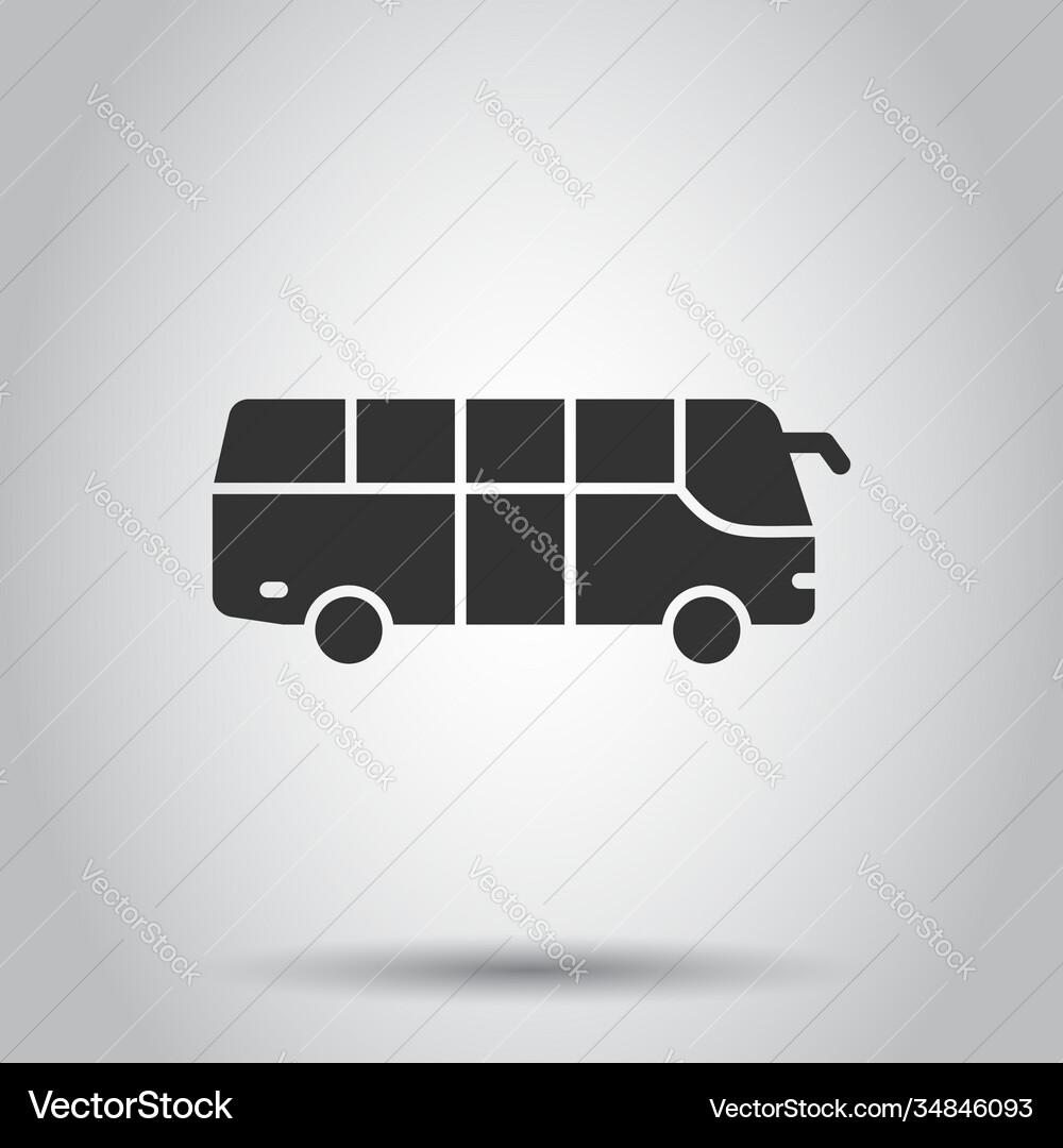 Bus icon in flat style coach on white isolated Vector Image