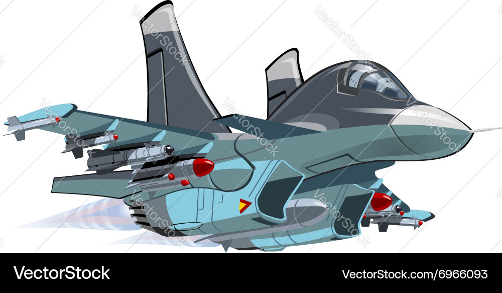Cartoon military airplane Royalty Free Vector Image