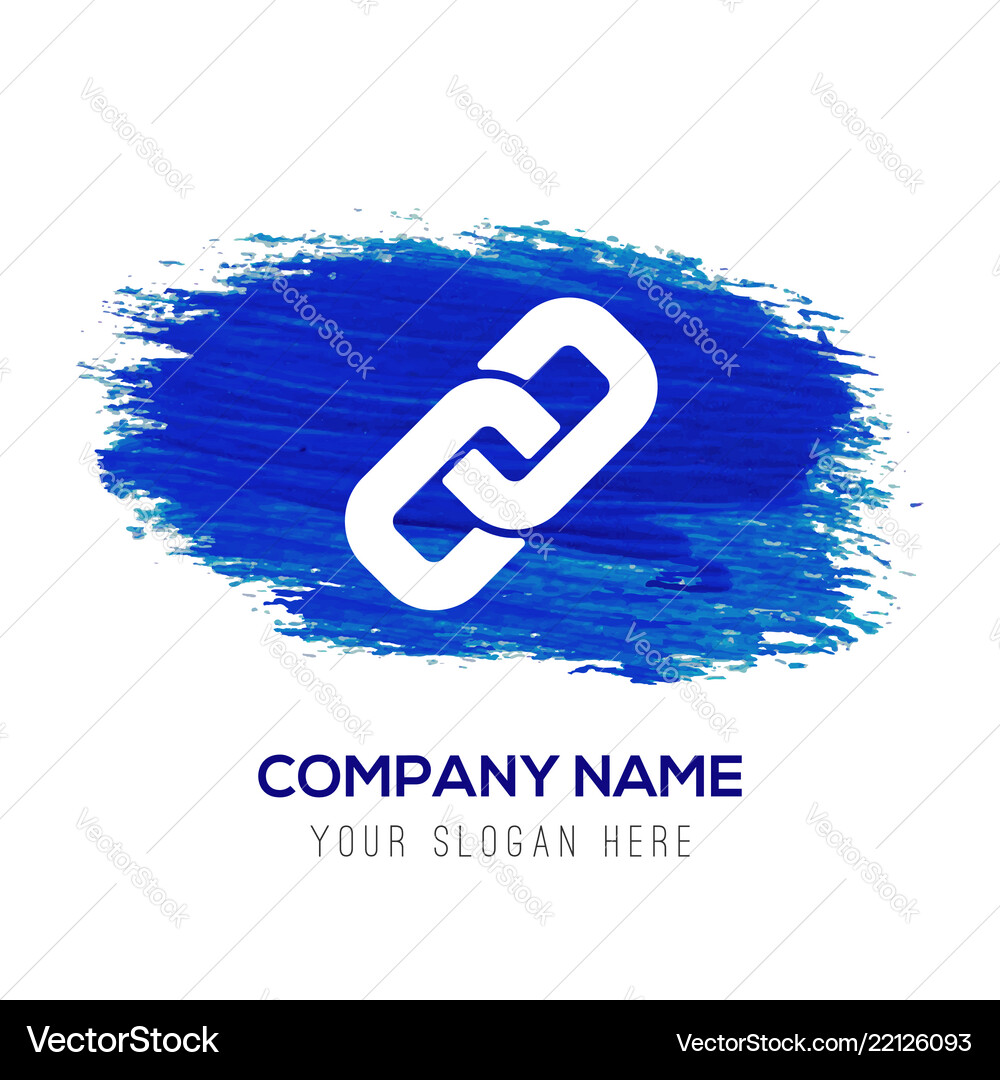 Chain link icon - blue watercolor background Vector Image