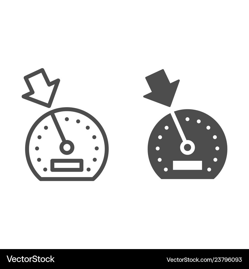 Cruise control line and glyph icon dashboard Vector Image