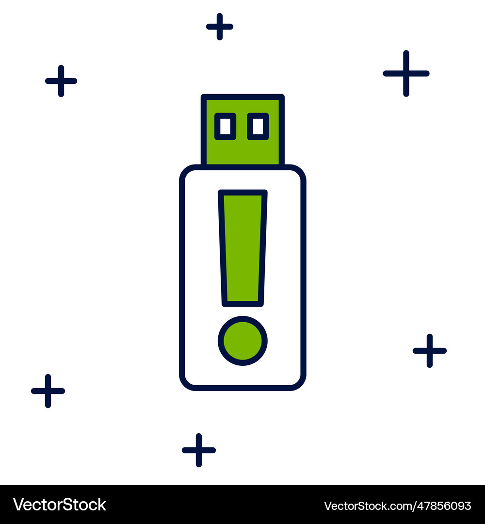 Filled outline usb flash drive icon isolated on Vector Image