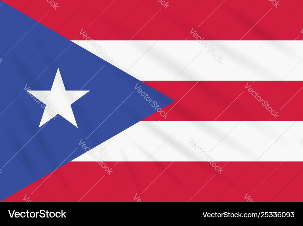 Flag puerto rico swaying in wind Royalty Free Vector Image